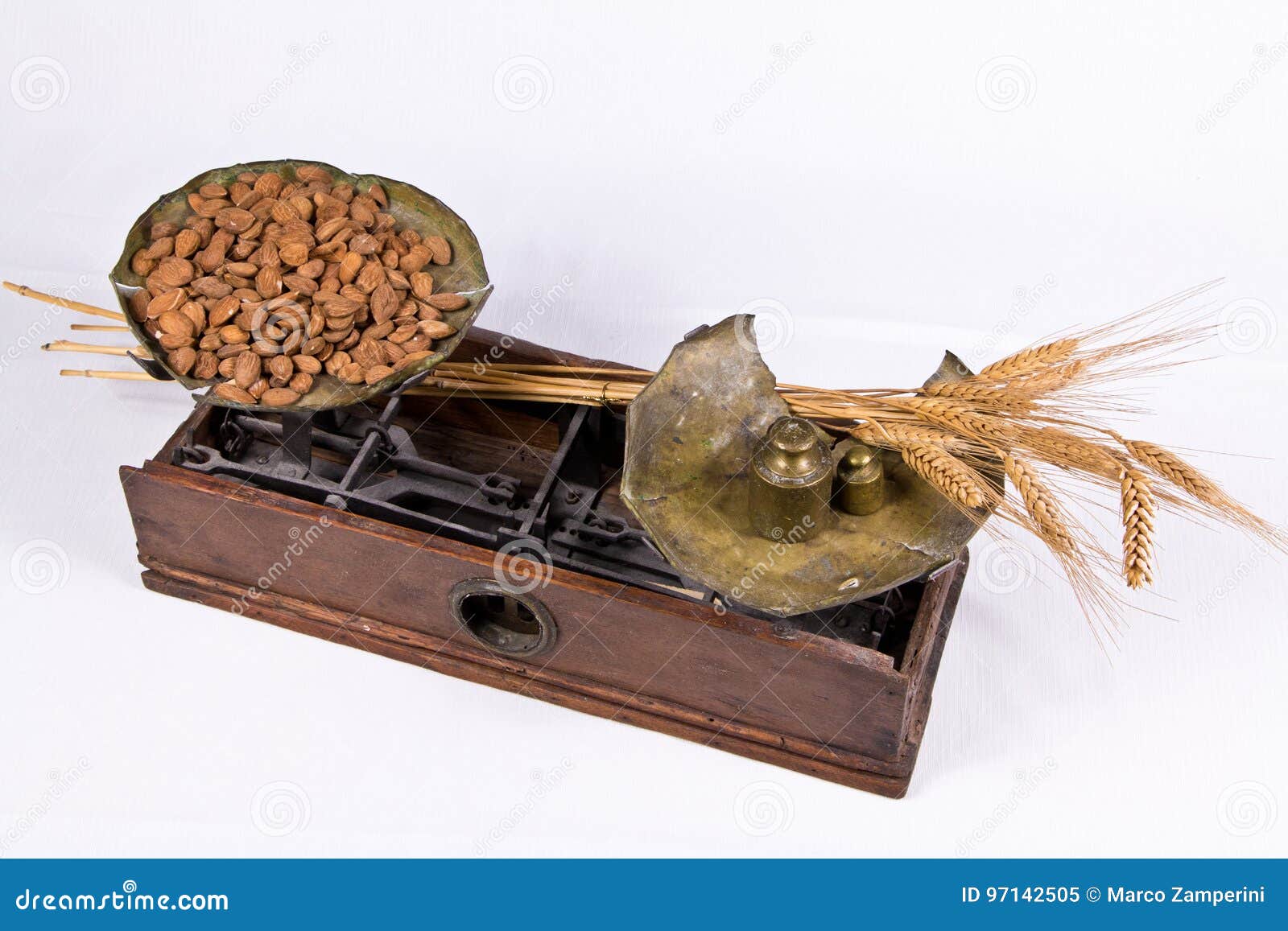 Ancient balance stock image. Image of weigh, weighing - 97142505
