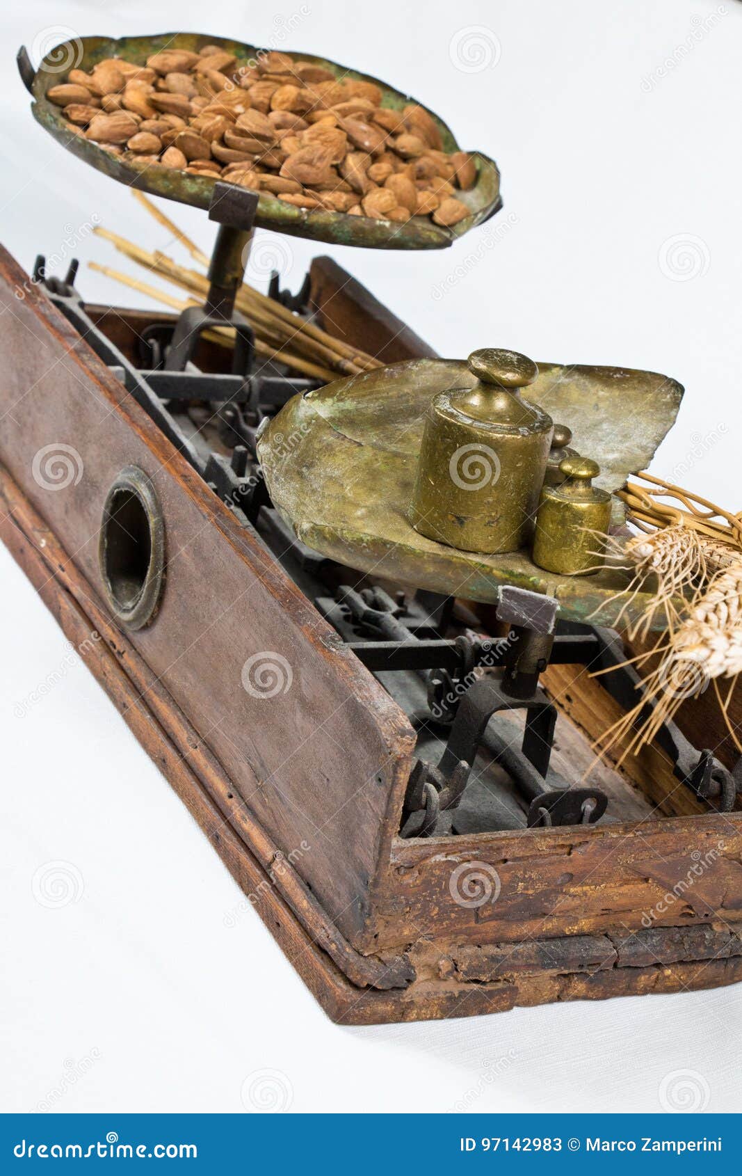 Ancient balance stock image. Image of brass, gravity - 97142983