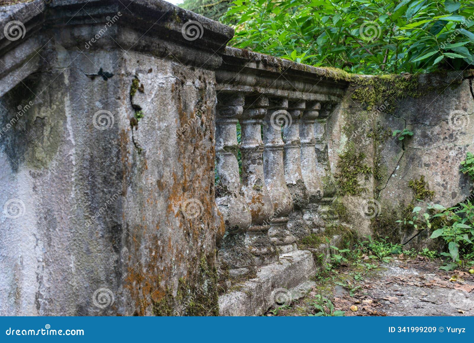 Ancient balcony pillars stock image. Image of ruins - 341999209
