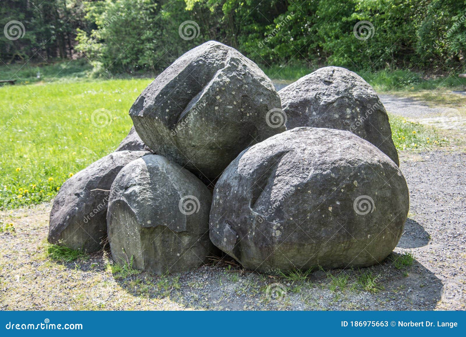 Ancient basalt balls stock image. Image of leaves, basaltic - 186975663