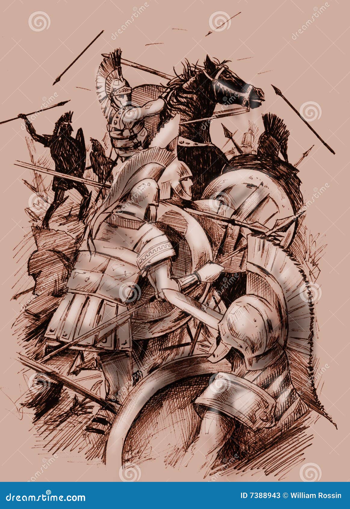 Ancient battle stock illustration. Illustration of graphic - 7388943