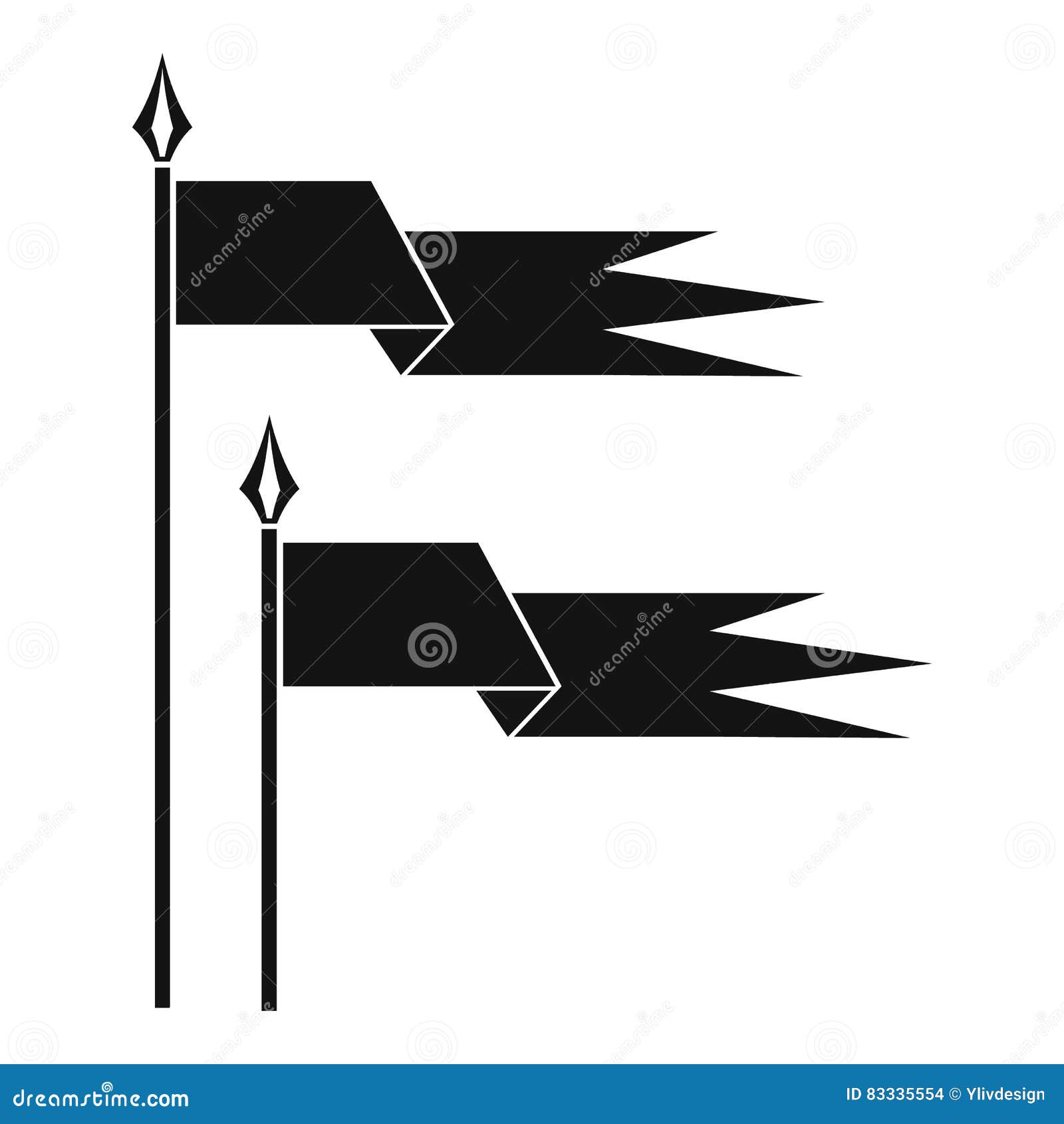 Ancient Battle Flags Icon, Simple Style Stock Vector - Illustration of ...