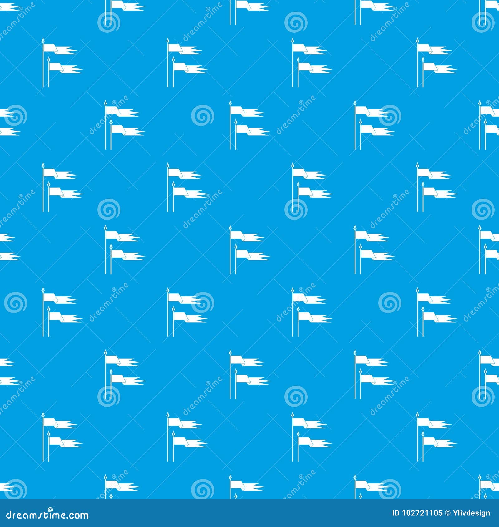 Ancient Battle Flags Pattern Seamless Blue Stock Vector - Illustration ...