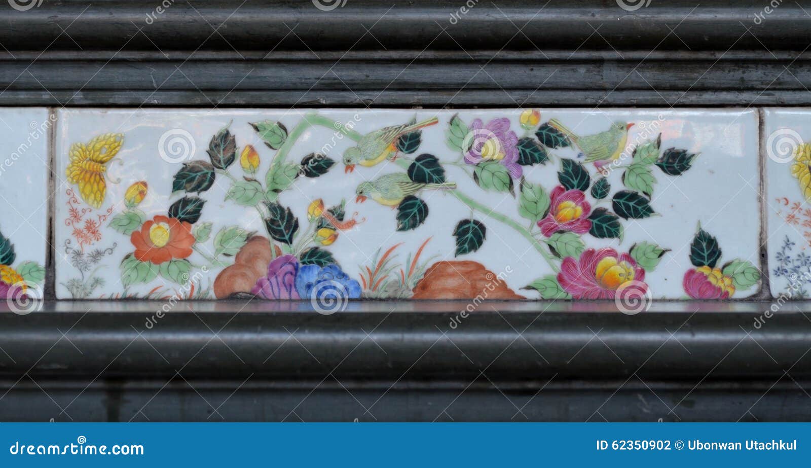 Ancient Beautiful Thai Tile Stock Photo - Image of oriental, grand ...