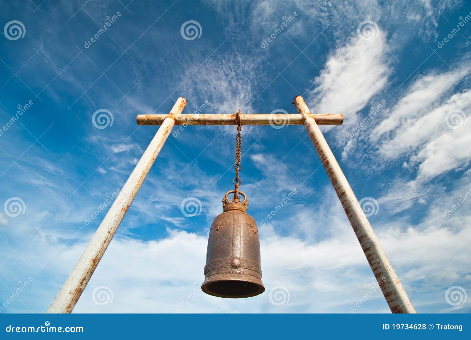 Ancient Bell on the Mountain with Blue Sky Stock Photo - Image of ...