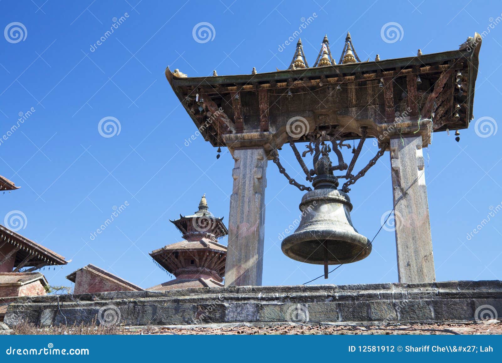 Ancient Bell at Patan Durbar Square, Nepal Stock Photo - Image of patan ...
