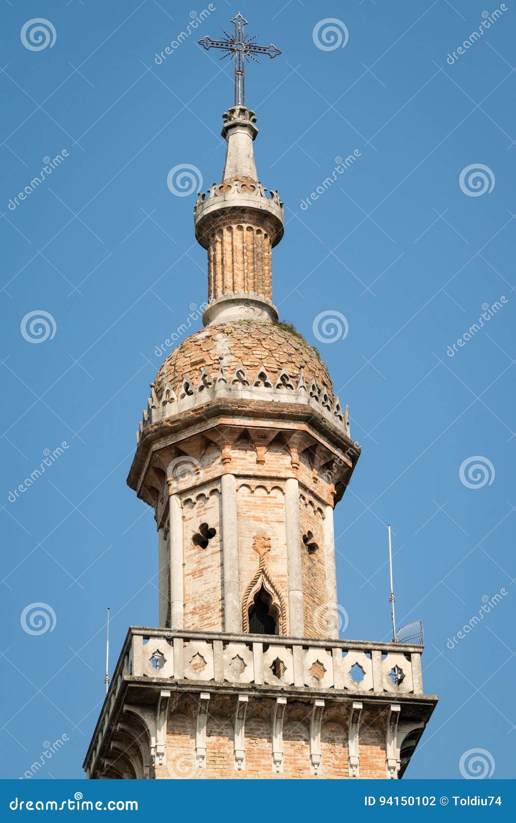 Ancient Bell Tower in a Medieval Village Stock Photo - Image of detail ...