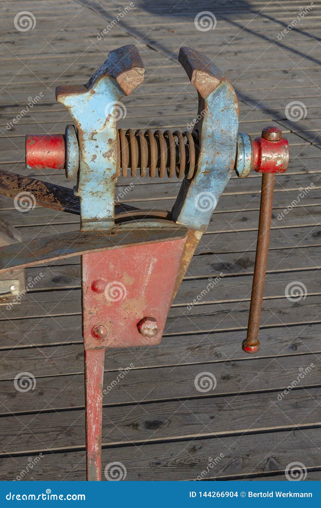 Ancient bench vise stock photo. Image of business, blue - 144266904