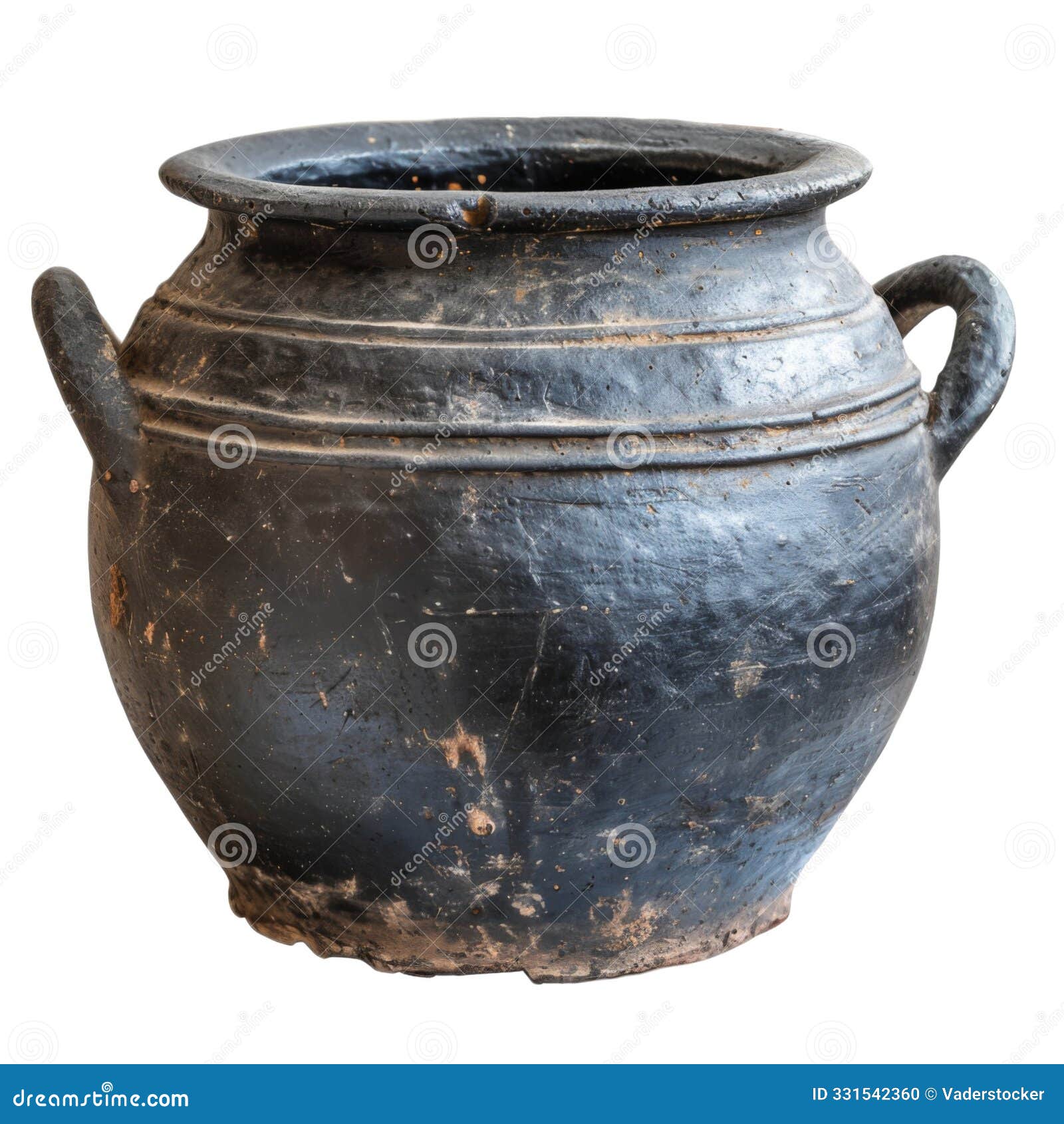 Ancient Black Clay Pot with Two Handles Stock Illustration ...