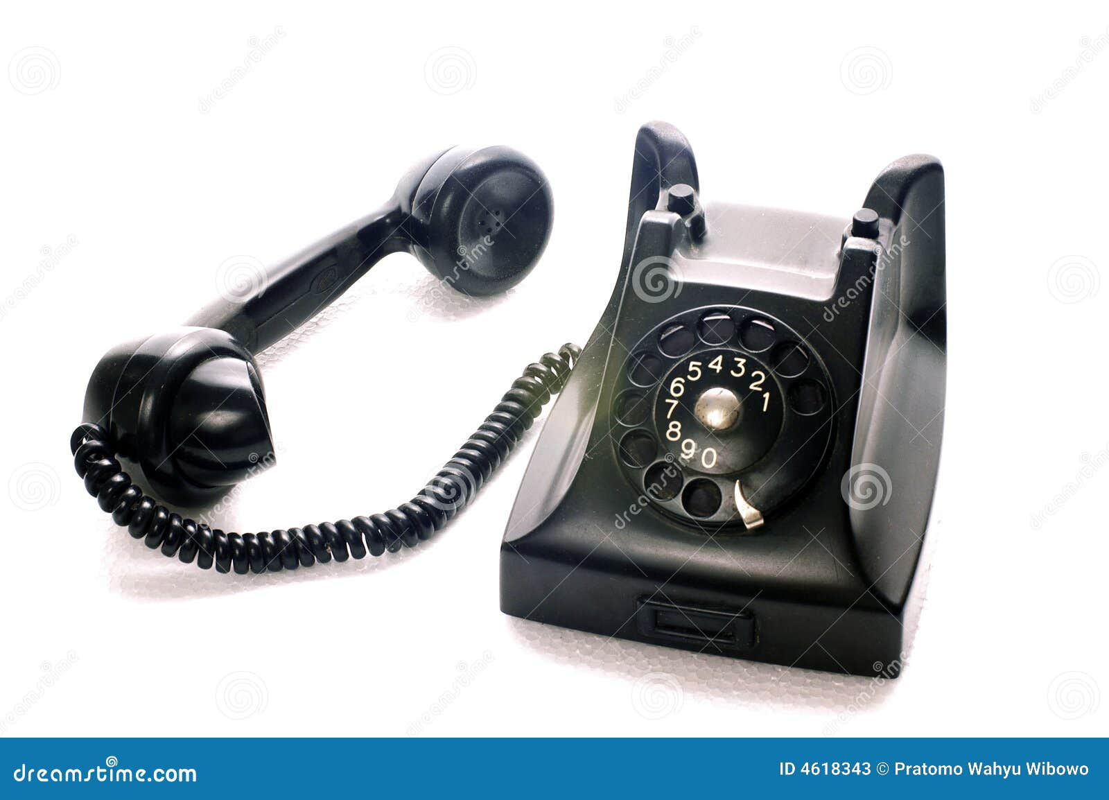 An Ancient Black Phone with the Handle beside Stock Image - Image of ...
