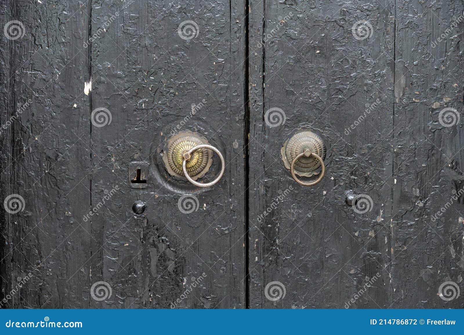 Ancient Black Wooden Gate at Horizontal Composition Stock Photo - Image ...