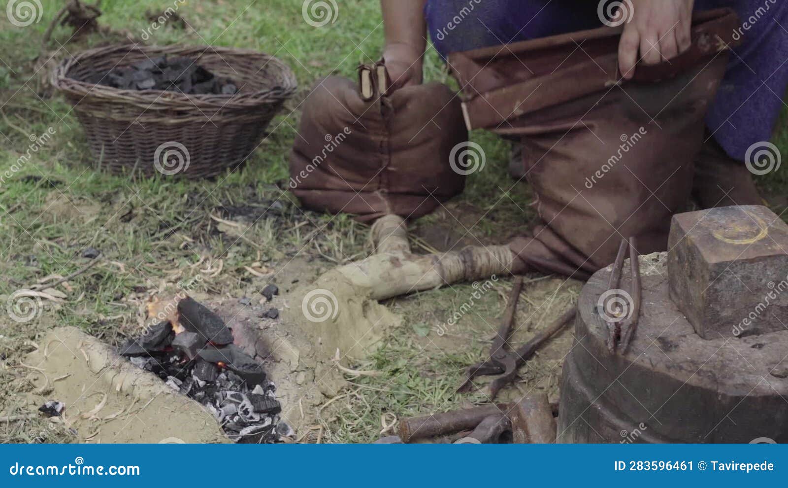 Ancient Blacksmith Bellows stock video. Video of historical - 283596461