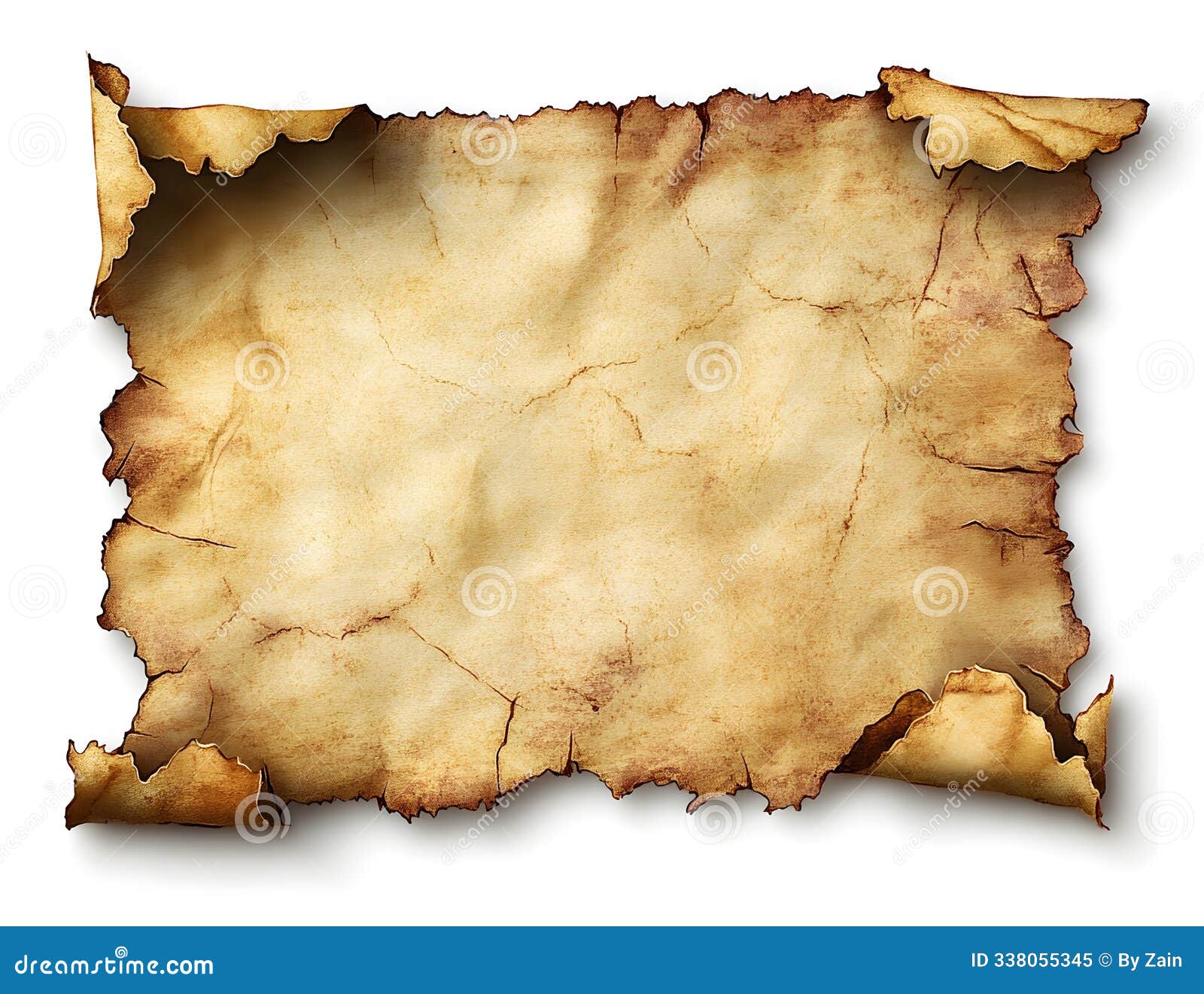 Ancient Blank Scroll with Torn Edges Weathered Texture Vintage ...