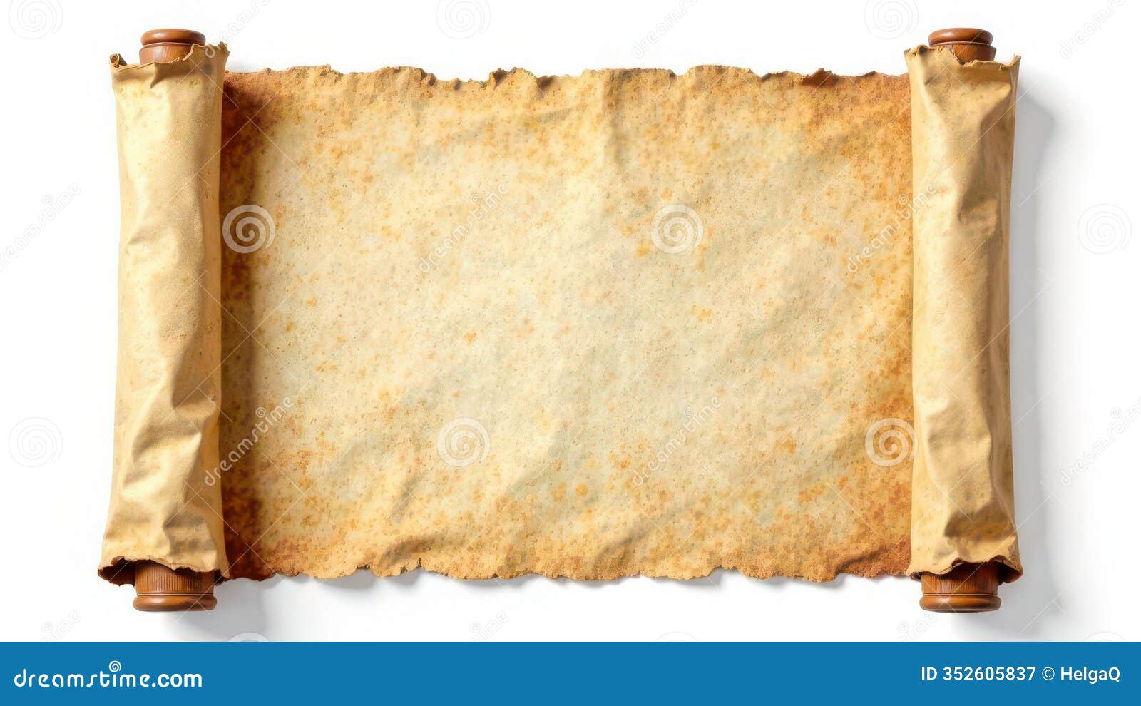 Ancient Blank Scroll with Wooden Handles and Aged Paper Texture Stock ...