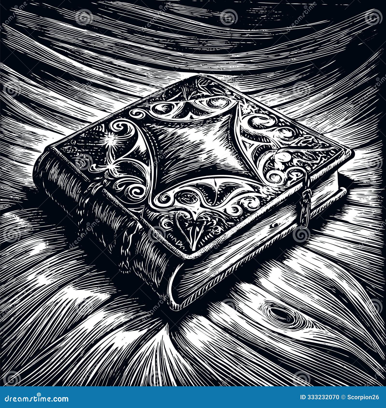 Ancient Book Engraved Vector Stock Illustration - Illustration of ...