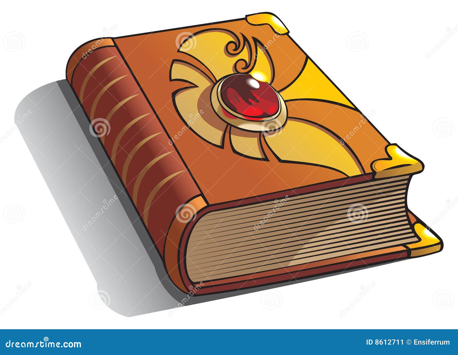 Ancient Book with Gem on Cover Stock Vector - Illustration of jewel ...