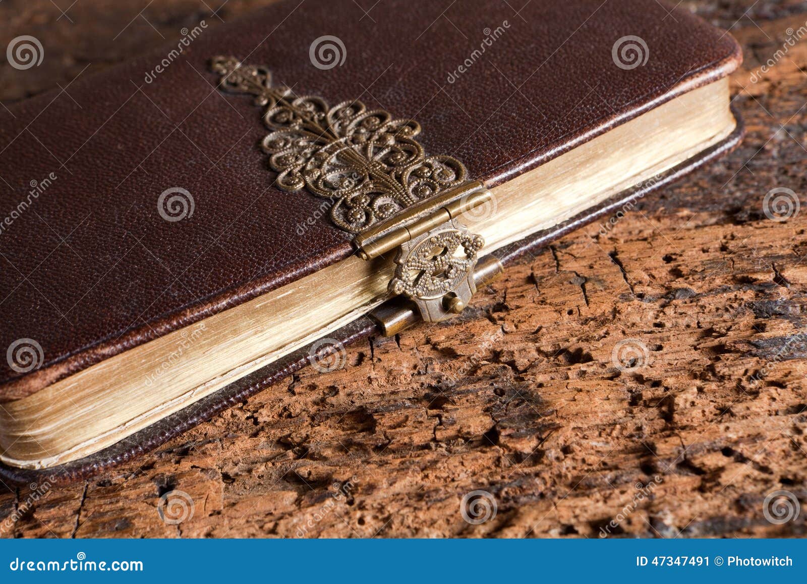 Ancient book with lock stock image. Image of worn, grunge - 47347491