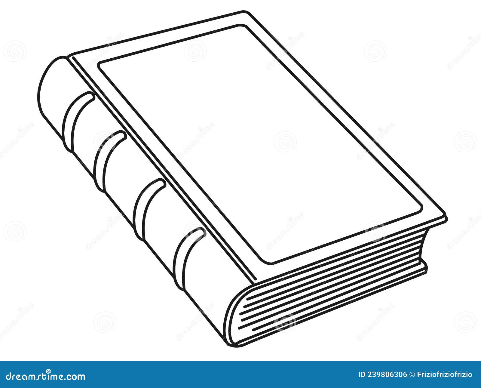 Ancient Book Outlined on the White Background Stock Vector ...