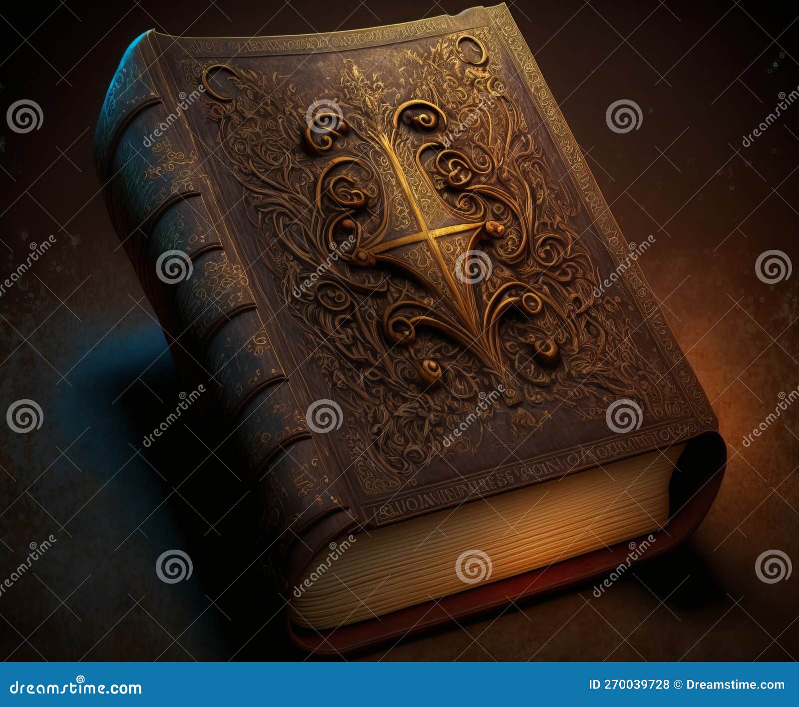 Ancient Book with Cross on the Cover with Backdrop - Generative Ai ...