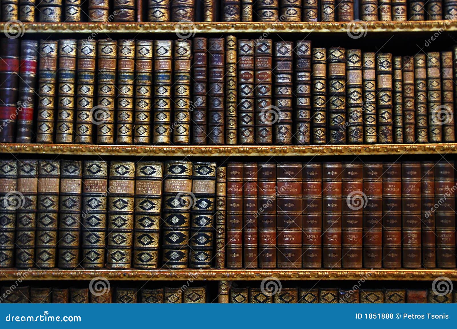 Ancient bookshelves stock photo. Image of library, classic - 1851888