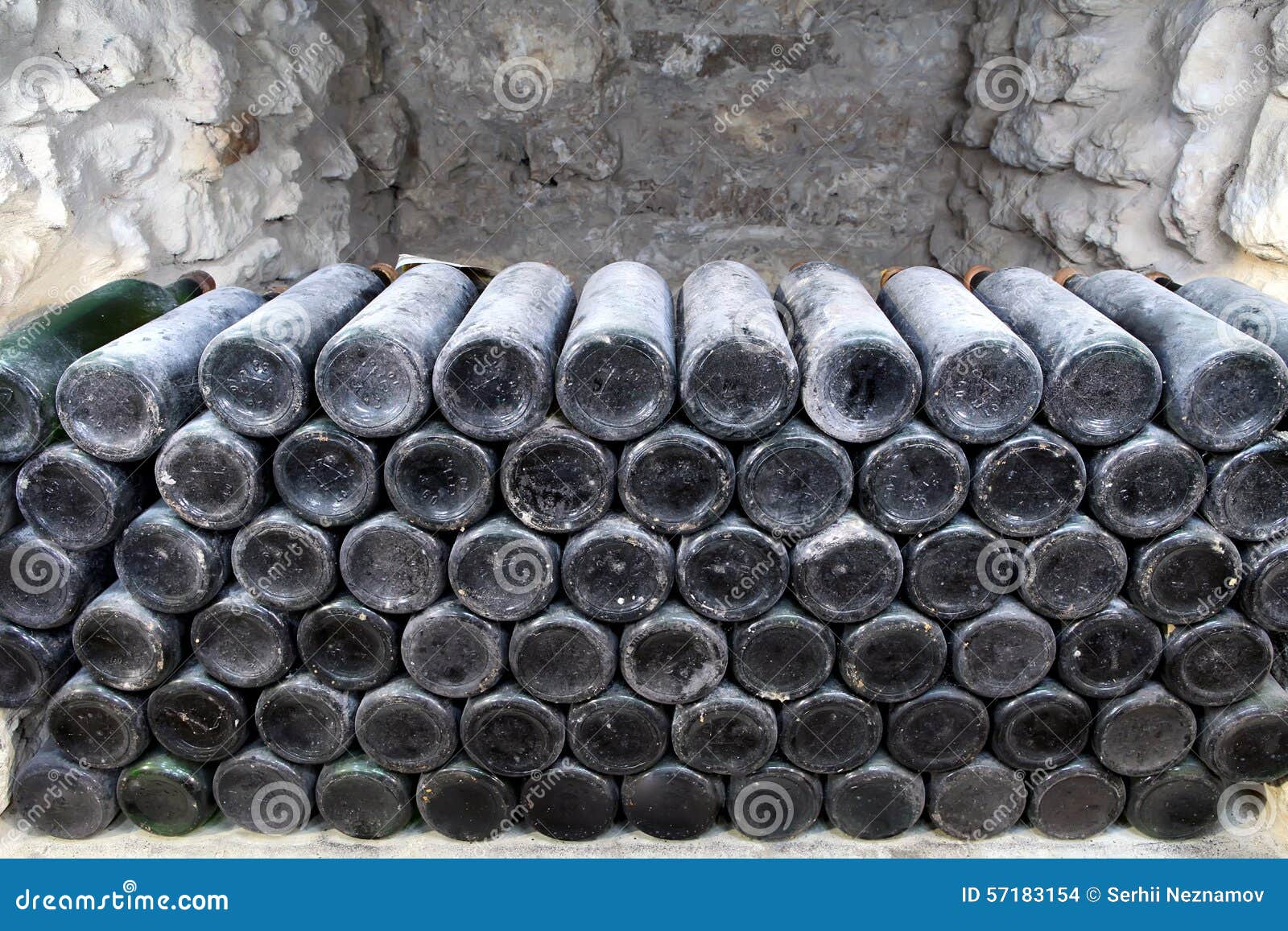 The Ancient Bottles of Wine in the Ancient Cellar. the Unique Vi Stock ...