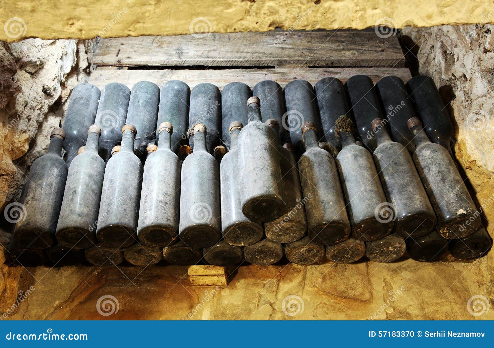 The Ancient Bottles of Wine in the Ancient Cellar. the Unique Vi Stock ...