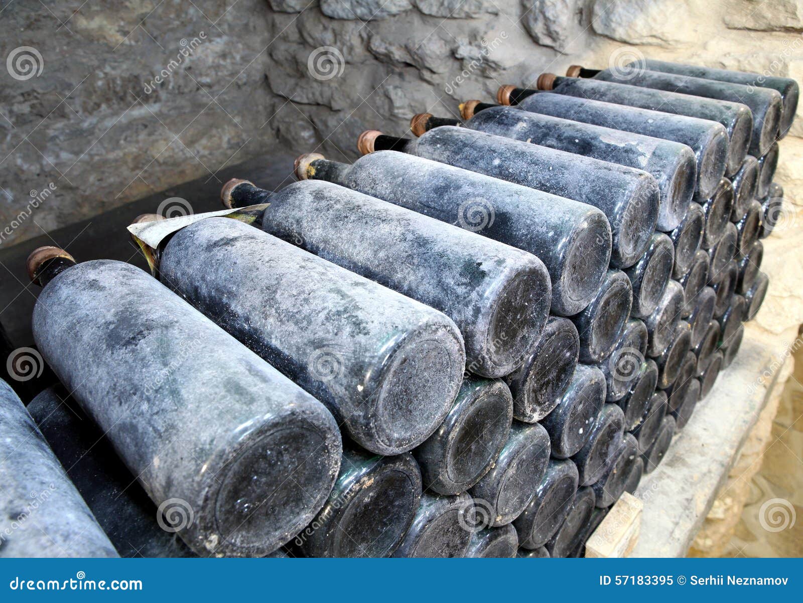 The Ancient Bottles of Wine in the Ancient Cellar. the Unique Vi Stock ...