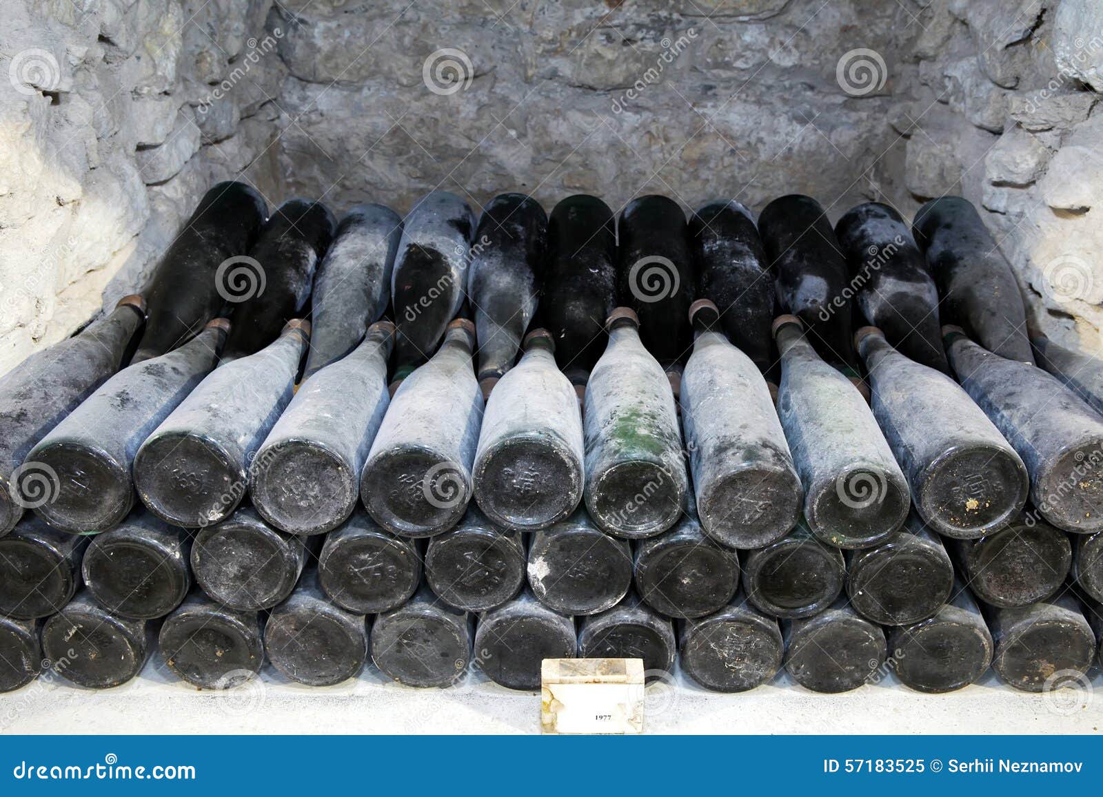 The Ancient Bottles of Wine in the Ancient Cellar. the Unique Vi Stock ...
