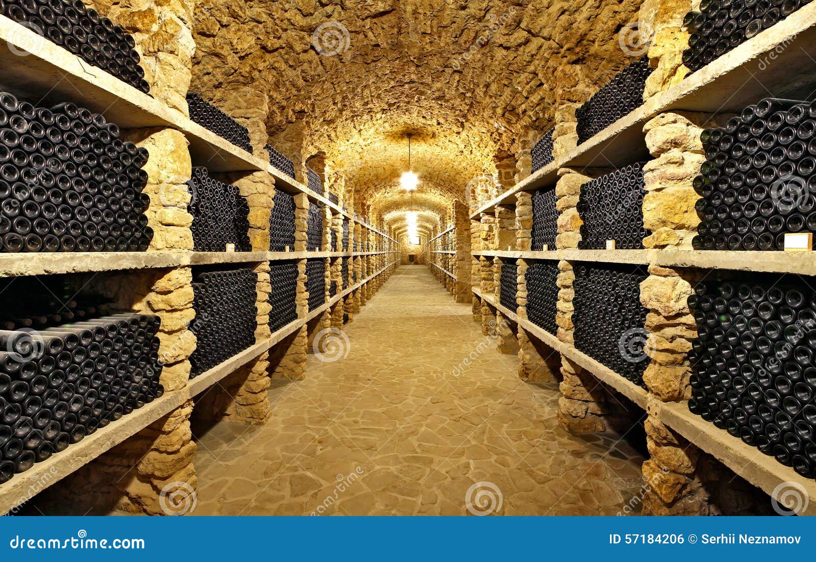 The Ancient Bottles of Wine in the Ancient Cellar. the Unique Vi Stock ...