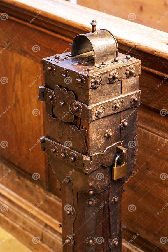 Ancient Box for Donation in Cathedral Stock Image - Image of brown ...