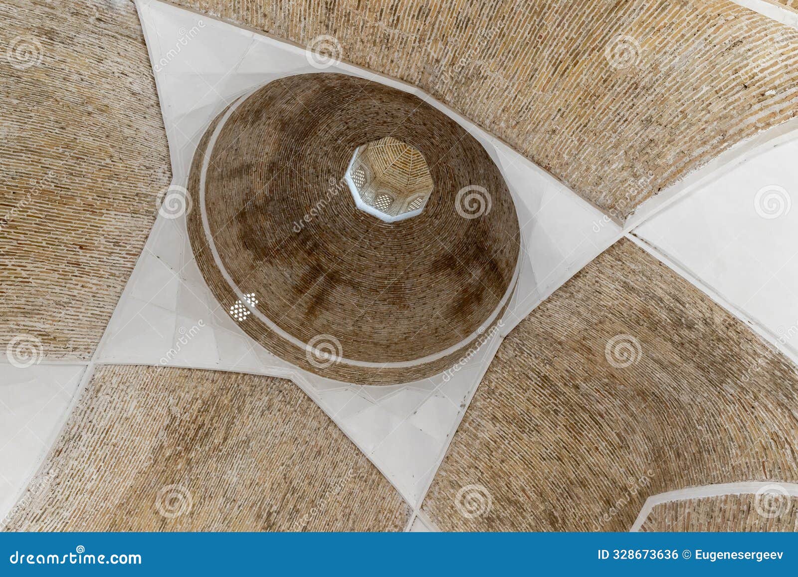 Ancient Brick Dome with White Design Elements Stock Photo - Image of ...