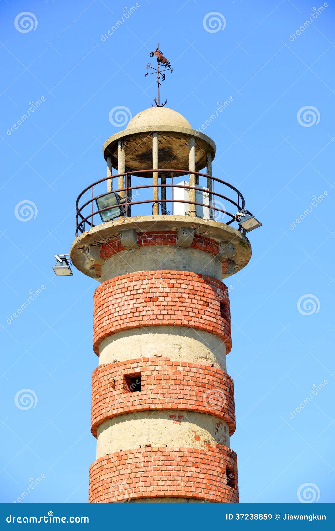 Ancient Brick Lighthouse, Lisbon, Portugal Stock Image - Image of ...