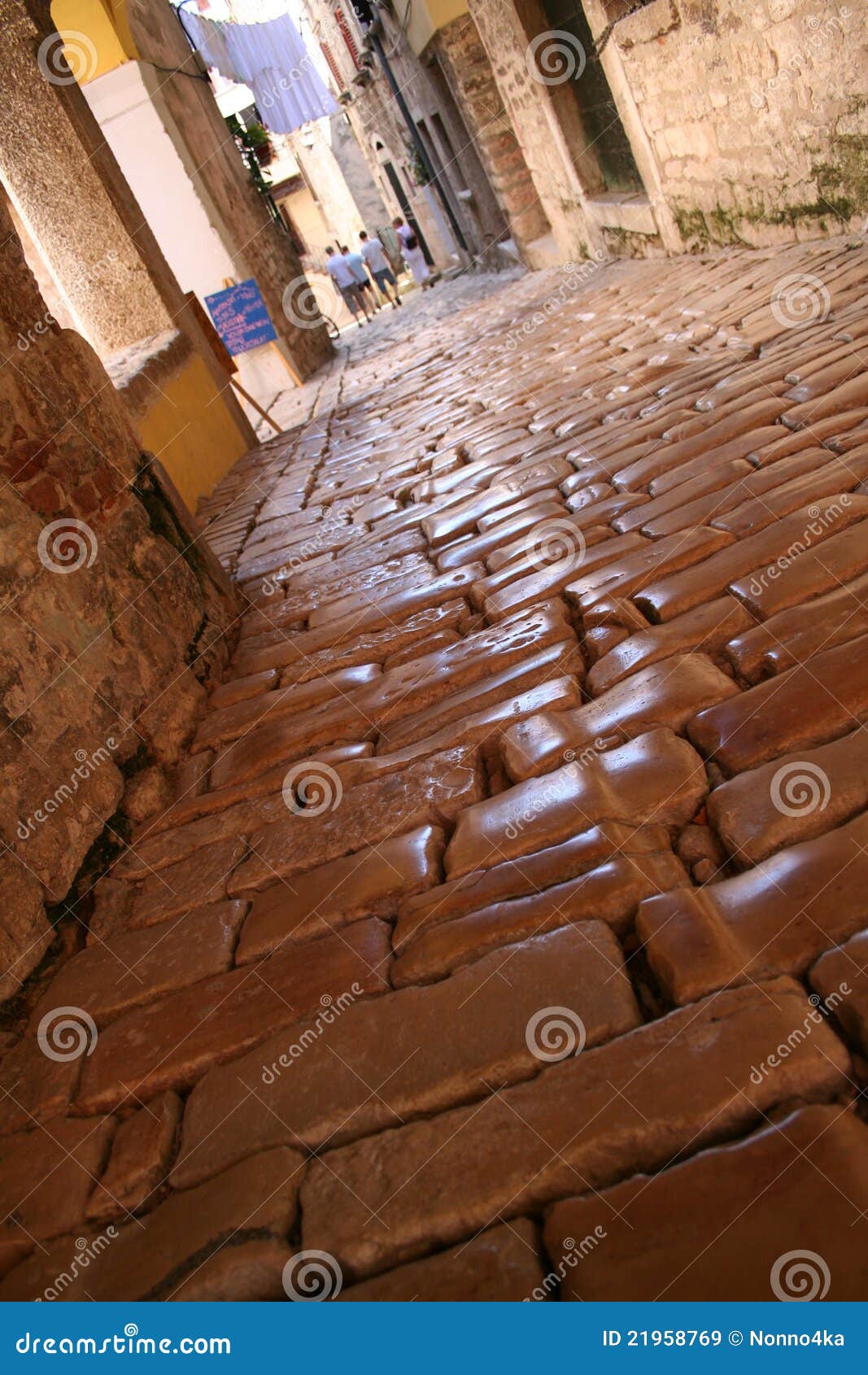 Ancient brick street stock image. Image of stone, outdoor - 21958769