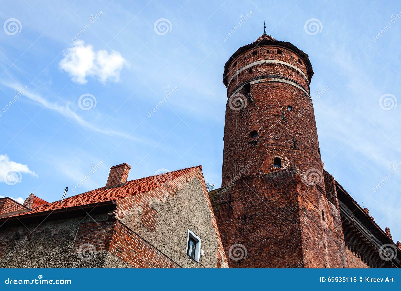 Ancient Brick Tower Construction Stock Photo - Image of texture ...