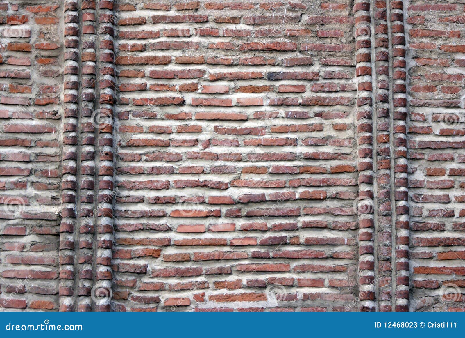 Ancient brick wall stock image. Image of builder, cement - 12468023