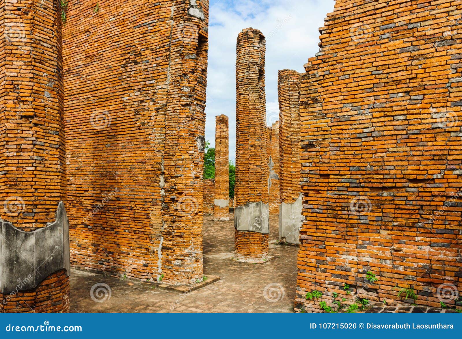 Ancient brick wall stock photo. Image of culture, antique - 107215020