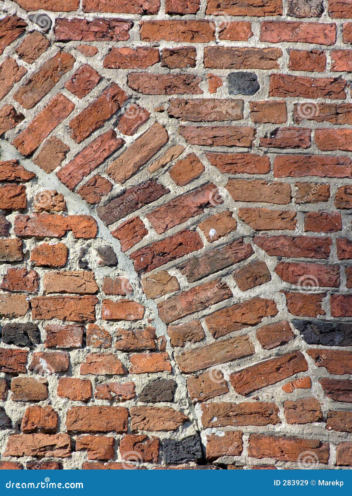 Ancient Brick Wall with Arch Stock Image - Image of crumbling, decay ...