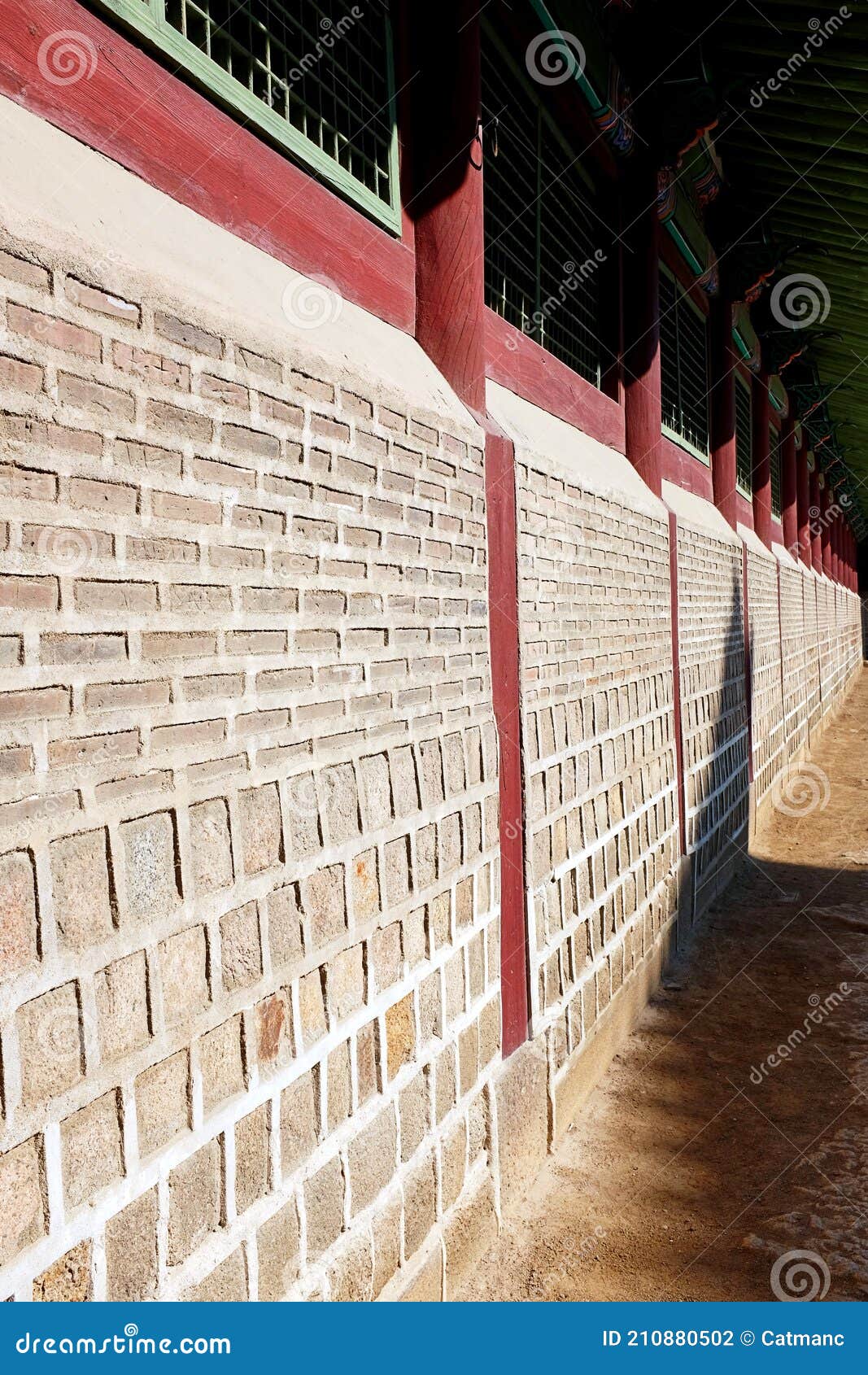 Ancient Wall Extending into the Distance. Vertical Composition Stock ...
