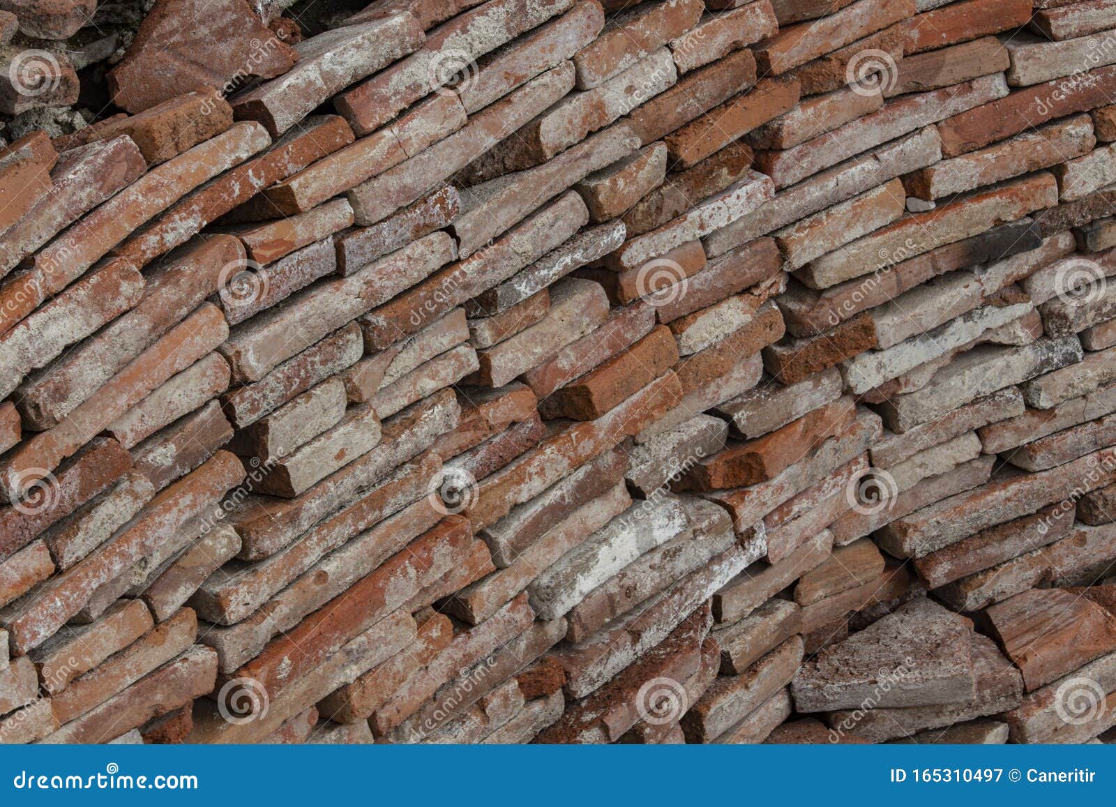 Ancient Brick Wall from Side View Background Stock Image - Image of ...
