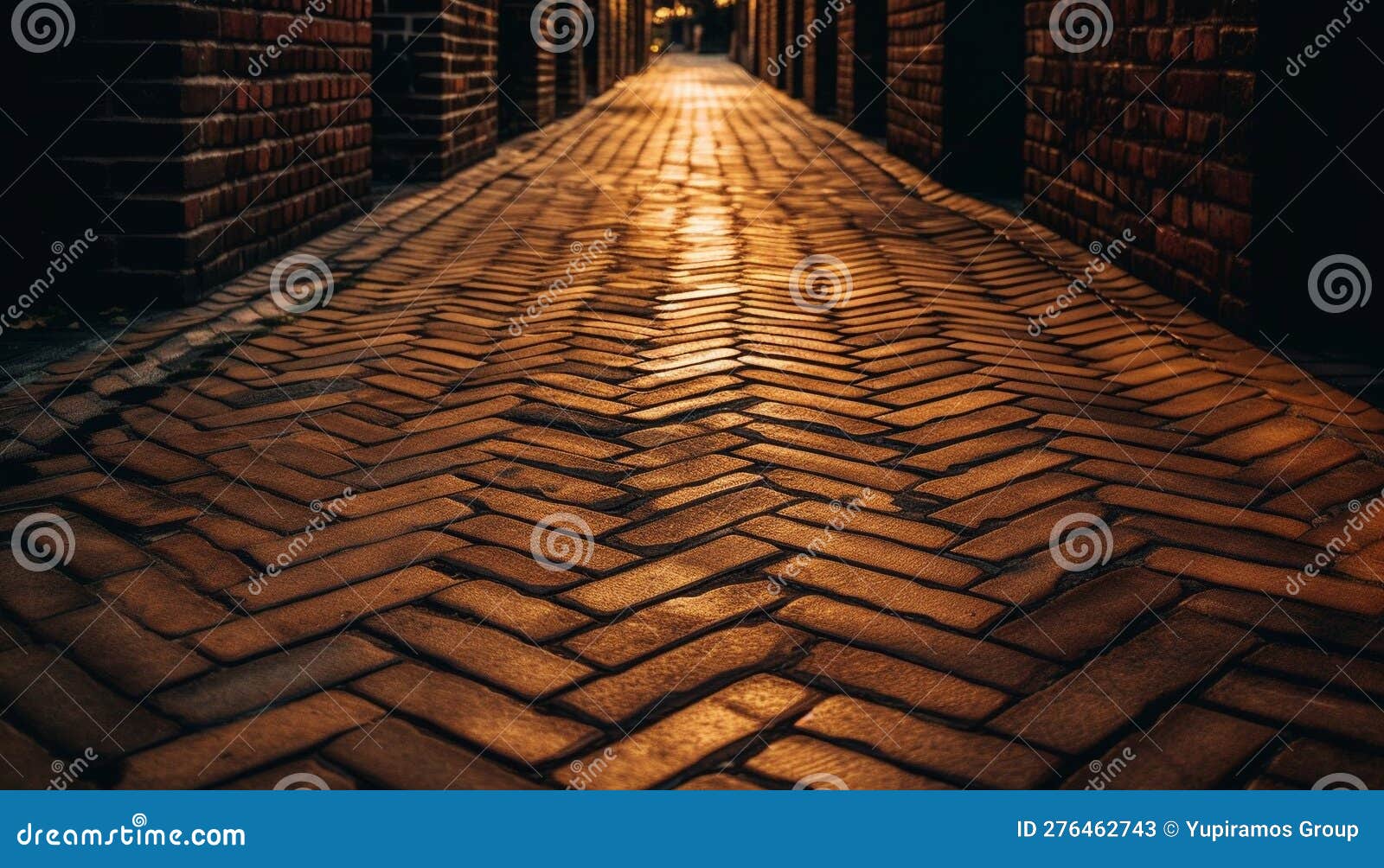 Ancient Brick Walls Vanish into the Night Generated by AI Stock ...