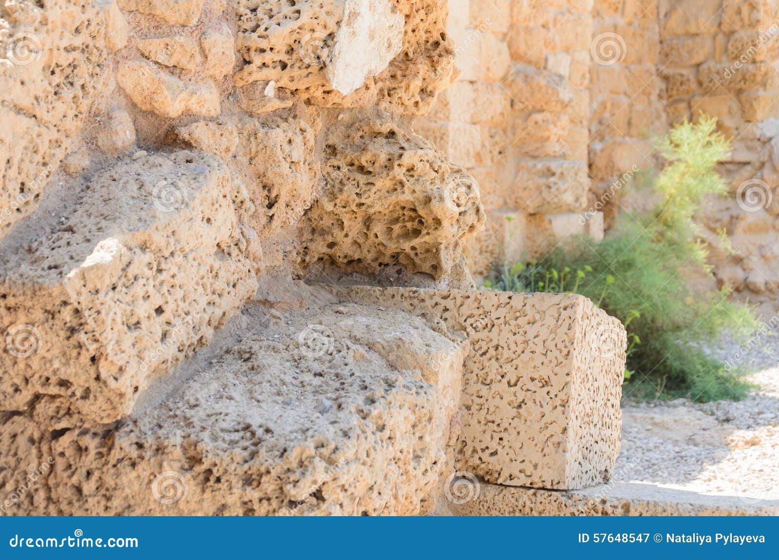 Ancient Bricks in the Ancient Byzantine Park in Caesarea, Israel Stock ...