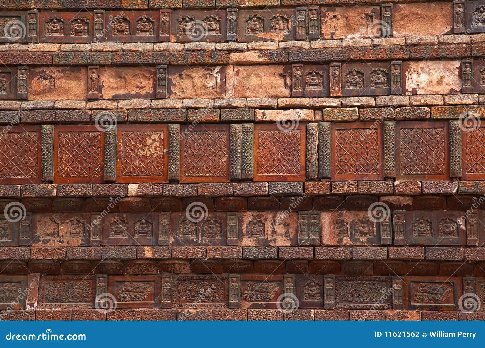 An Ancient Mud Bricks Wall In Narin Castle Is A Brick Castle In Meybod ...