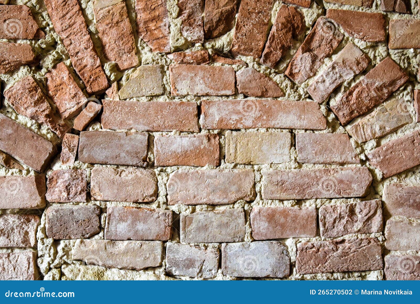 Ancient Brickwork, Background Texture. Arch in Brick Wall of Old ...