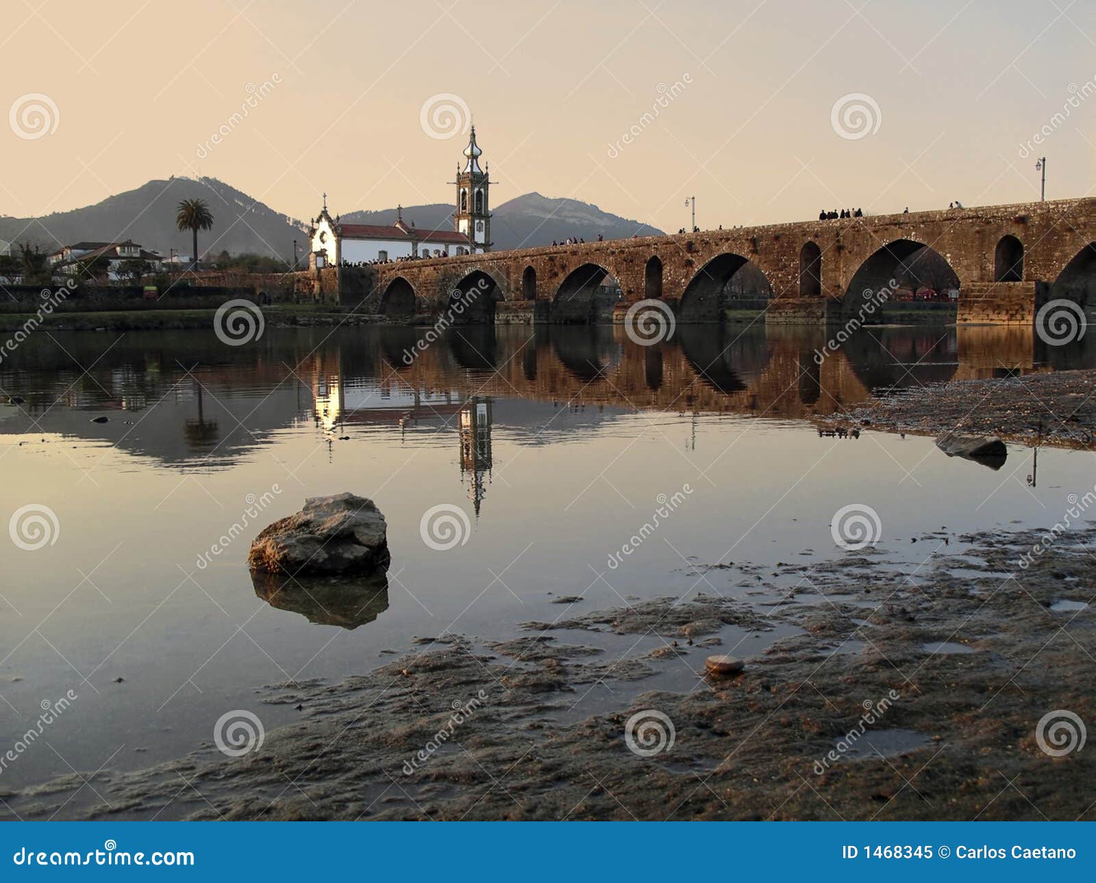 Ancient Bridge Parapet And Stone Seating Area Royalty-Free Stock Photo ...