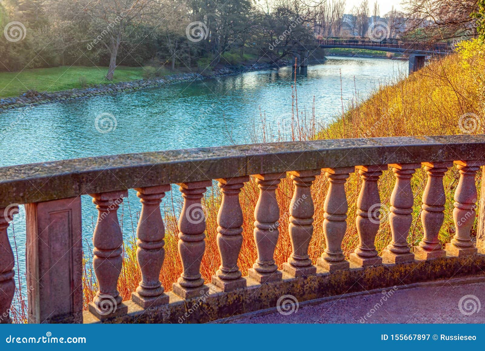 Balustrade on the Riverside Stock Image - Image of architecture ...