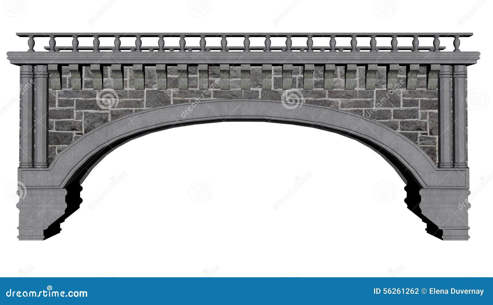 Ancient Bridge Black Silhouettes And Balustrade Cartoon Vector ...