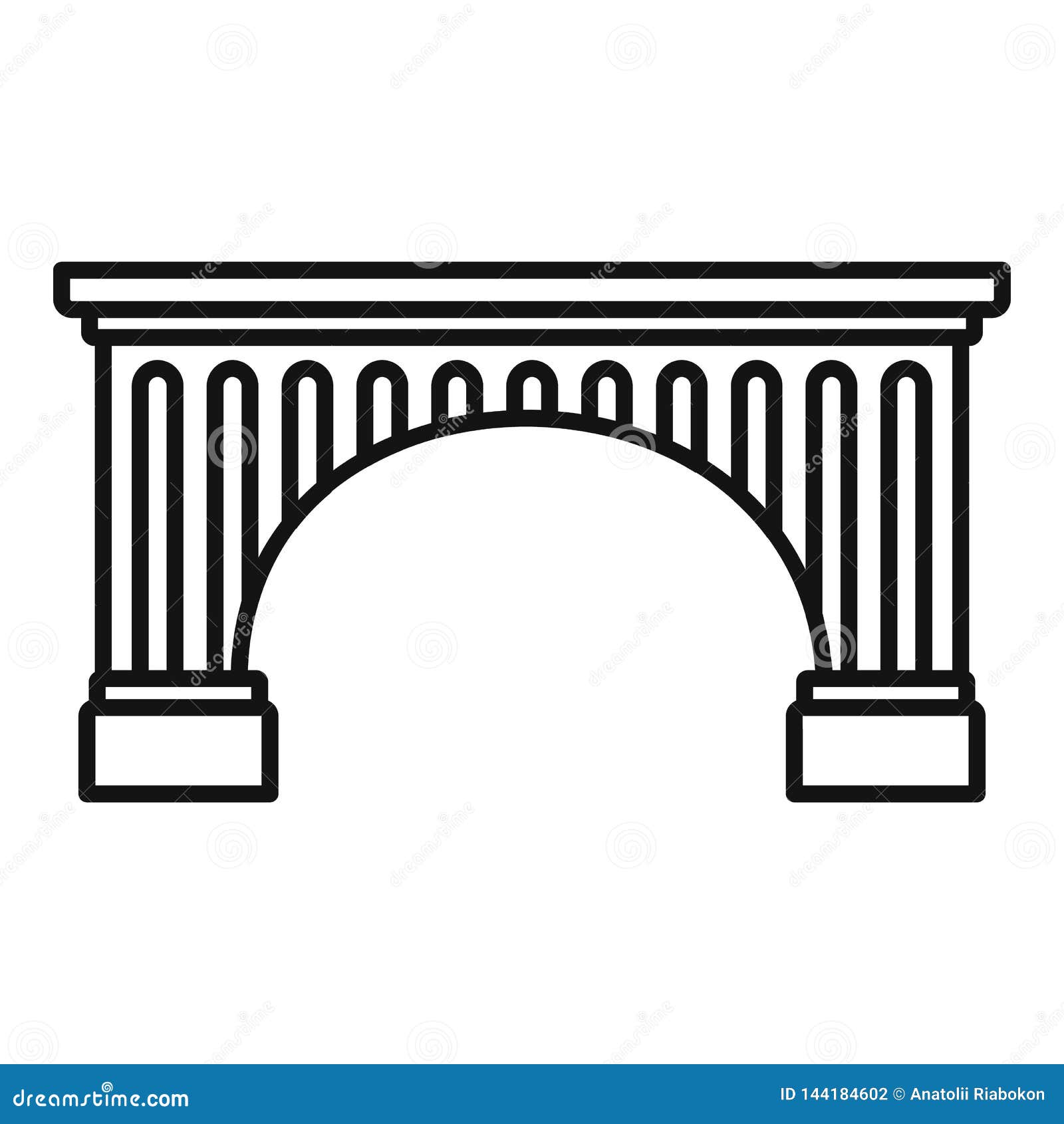 Ancient Bridge Icon, Outline Style Stock Vector - Illustration of ...