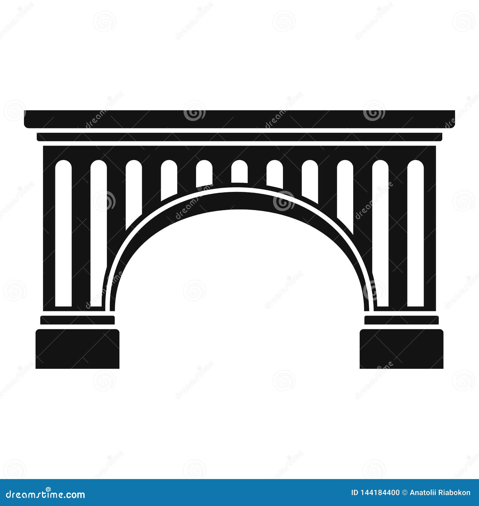 Ancient Bridge Icon, Simple Style Stock Vector - Illustration of gate ...