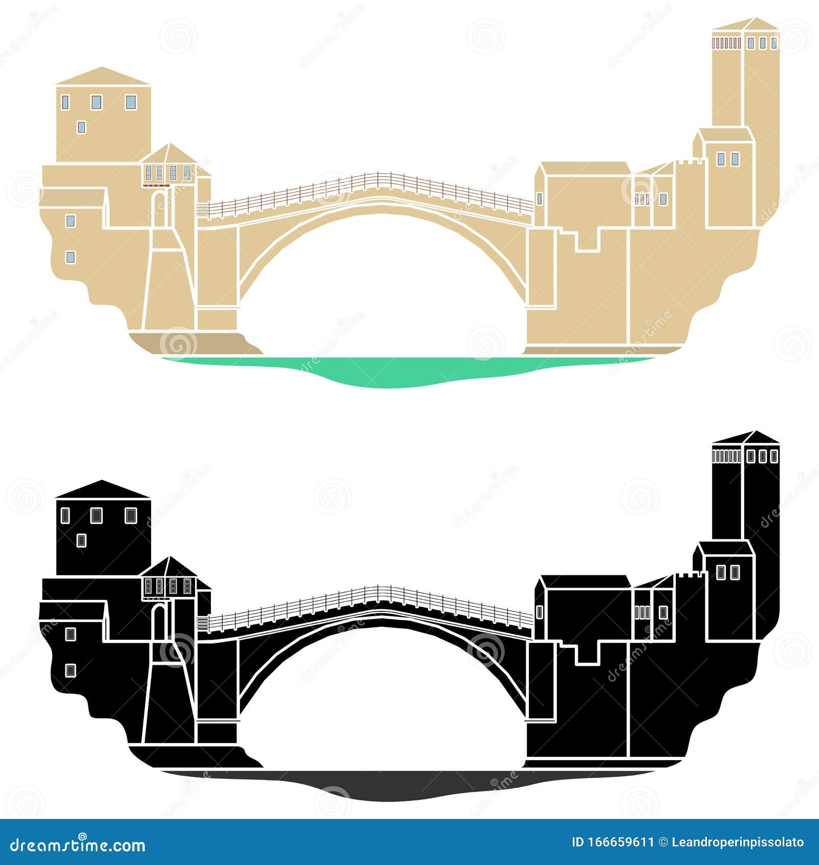 Mostar City Bosnia And Herzegovina, Bosnia–Herzegovina Map Vector ...