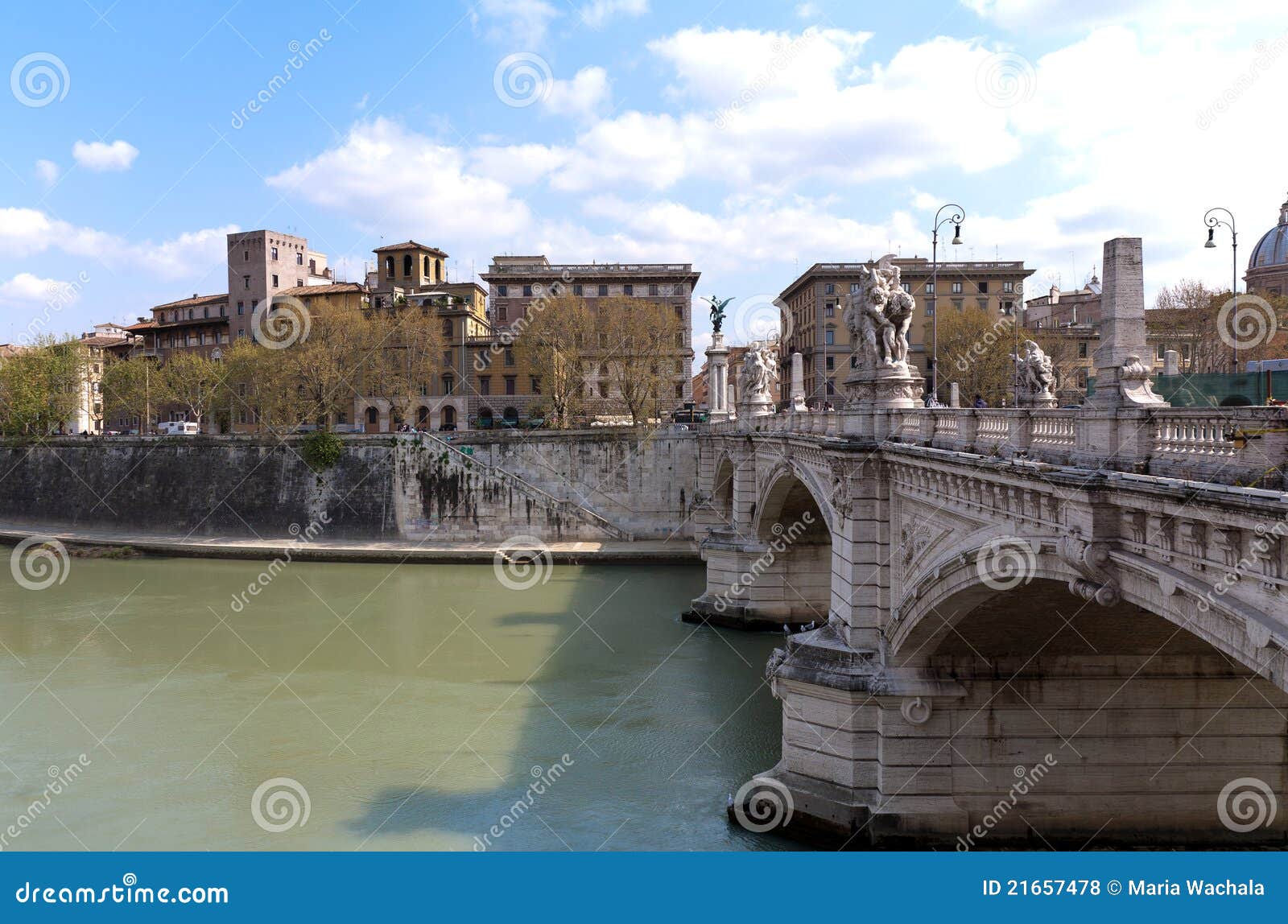 Ancient Bridge in Rome stock photo. Image of perspective - 21657478